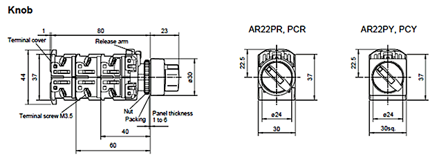 Pushbuttons, Pilot lights:AR22/DR22 series | Fuji Electric FA ...